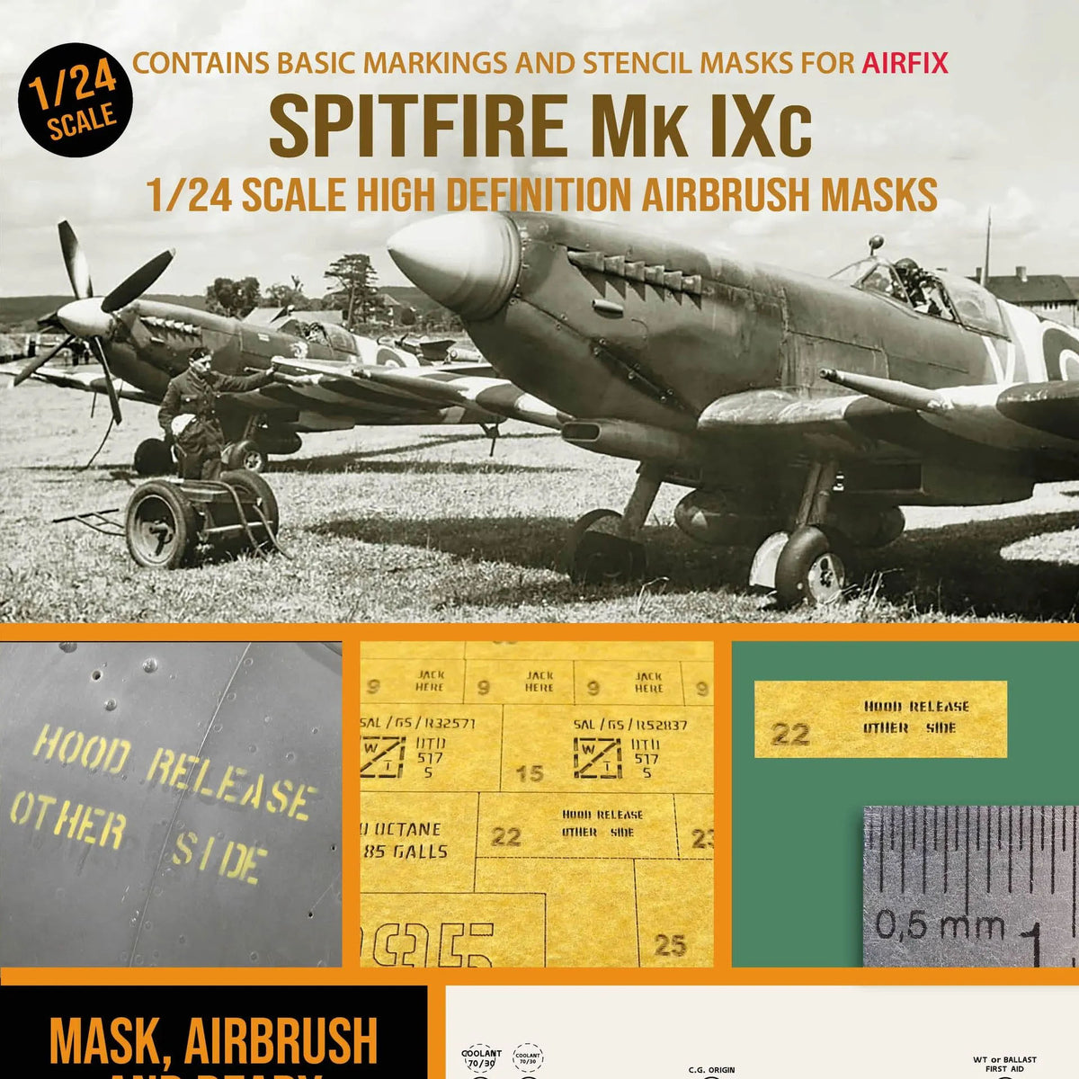 1ManArmy 1:24 Supermarine Spitfire Mk.IXc High-Definition Paint Masks ...